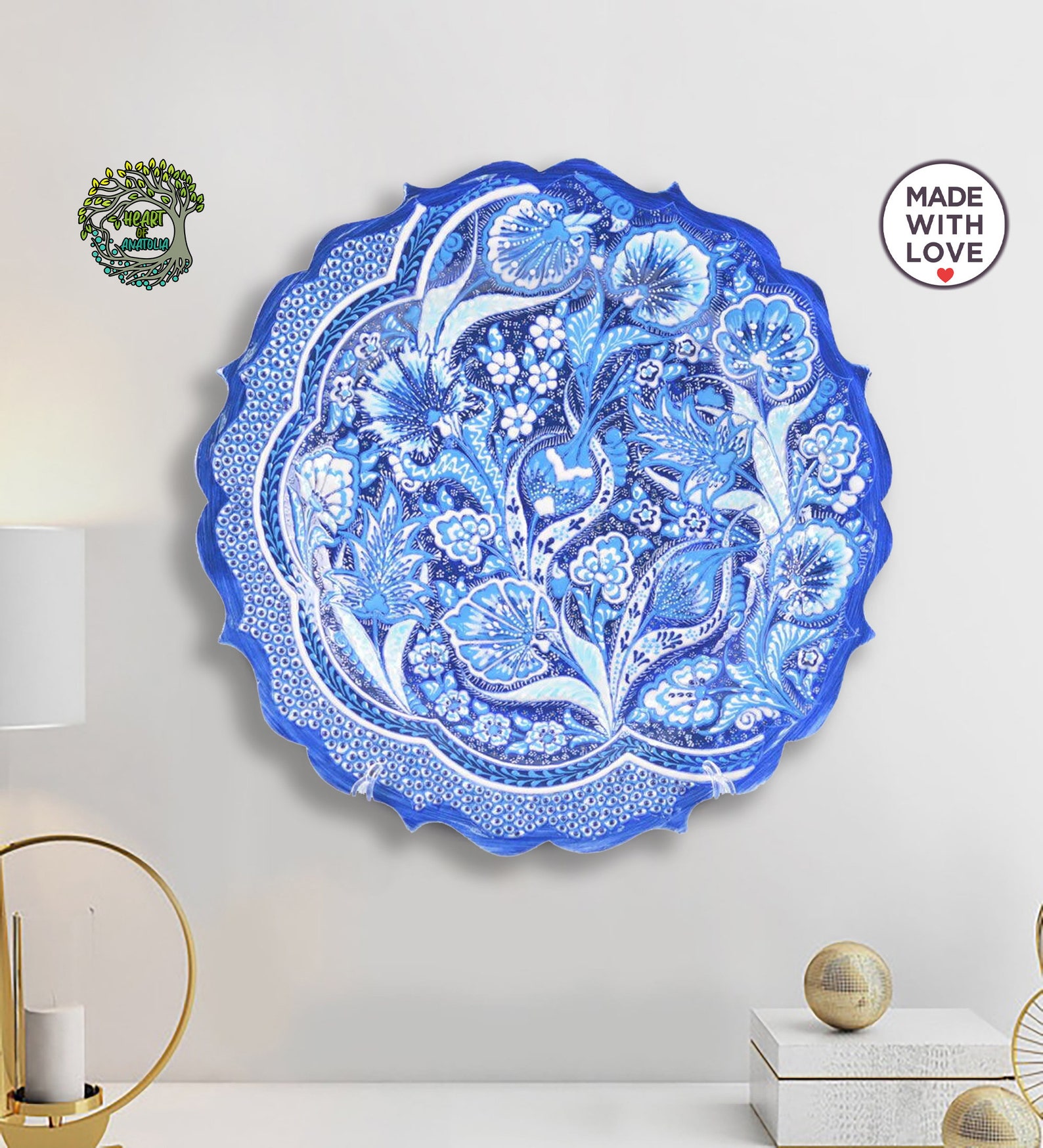 12'' Handmade Turkish Ceramic Pottery Decorative - Etsy