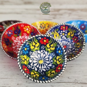 6x Handmade Ceramic Bowls Set | Small Turkish Pottery Dinnerware ...