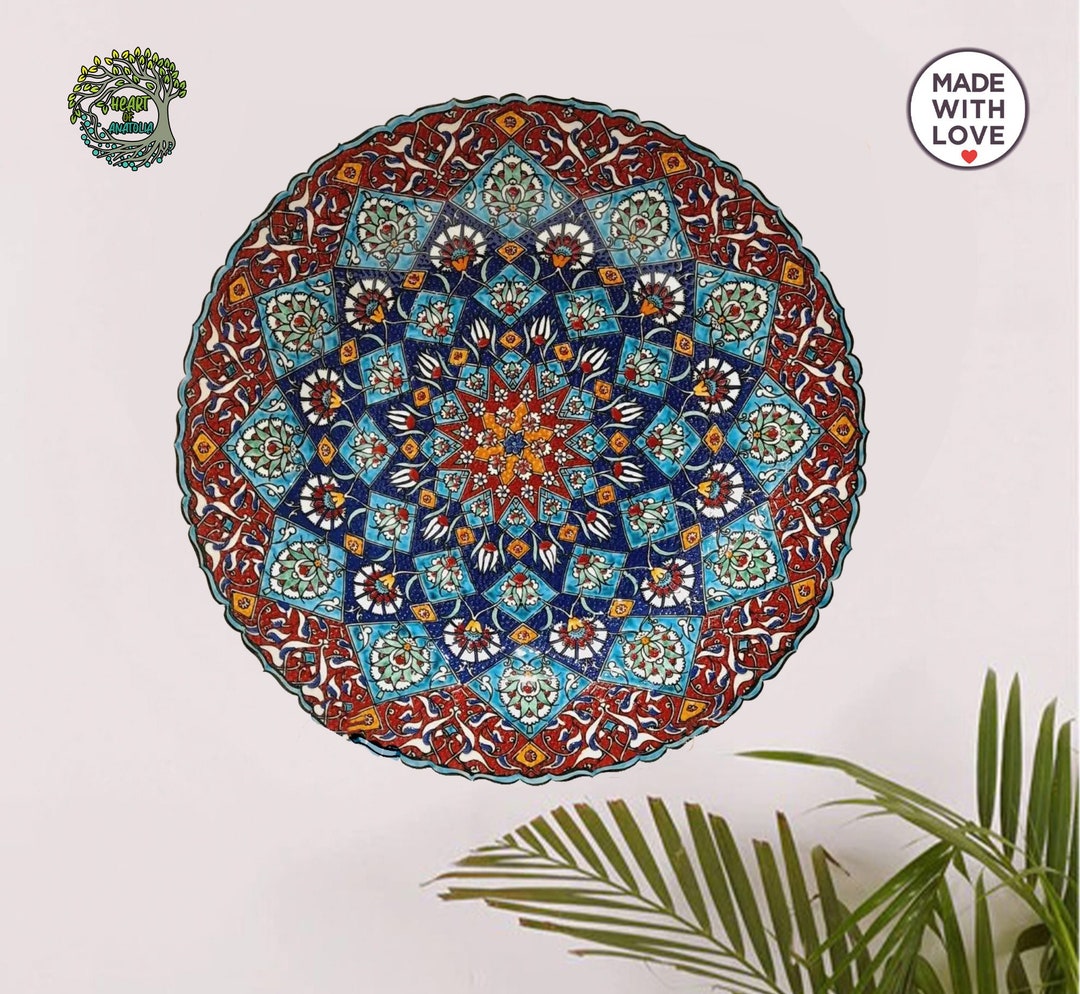 16'' Handmade Ceramic Wall Decor Plate | Turkish Ceramic Decorative ...