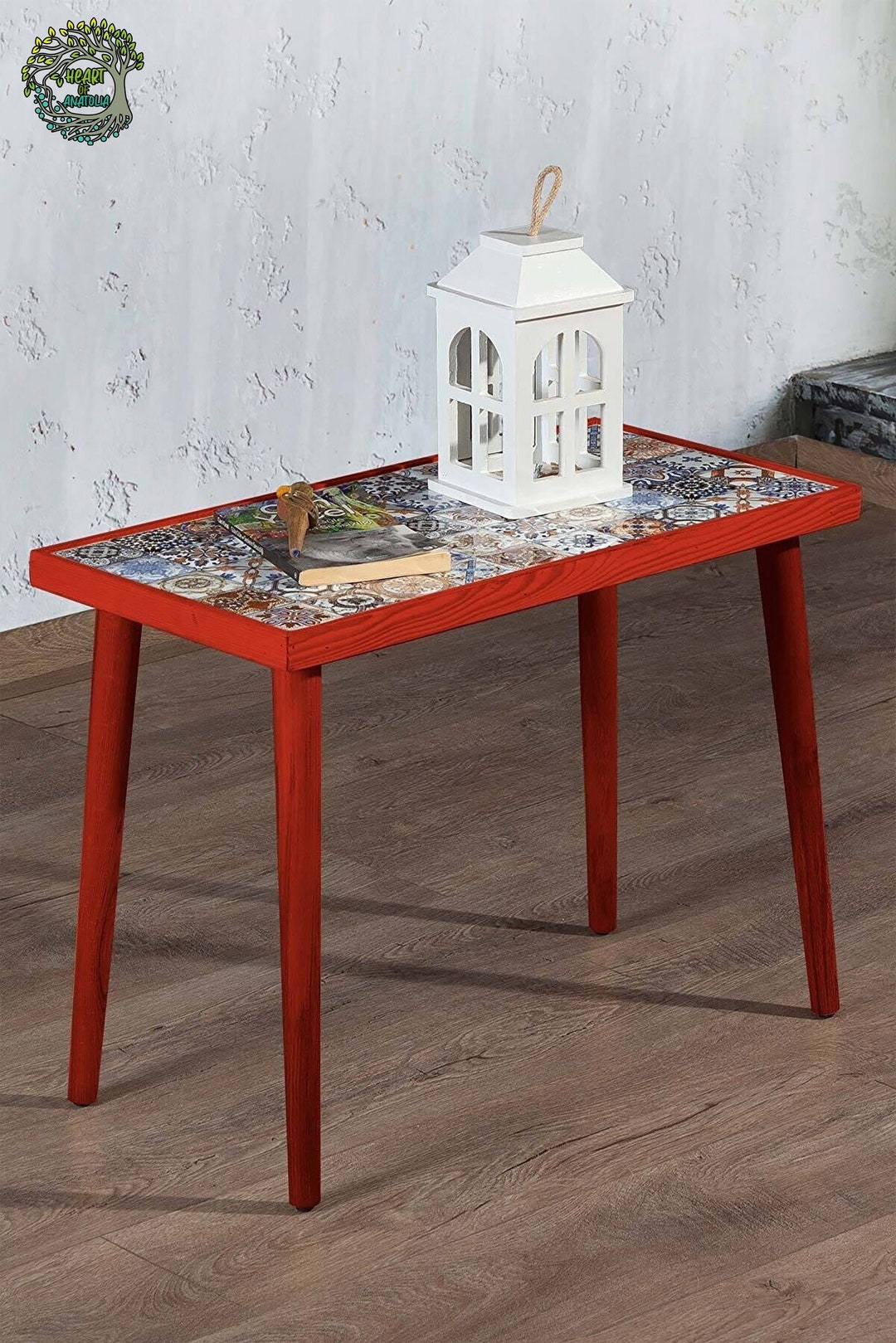 Unique Coffee Table | Wood & Stone Unique Side Table | Reclaimed ...