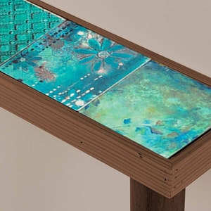 Console Table | Handmade Wood & Stone Unique Side Table | Unique ...