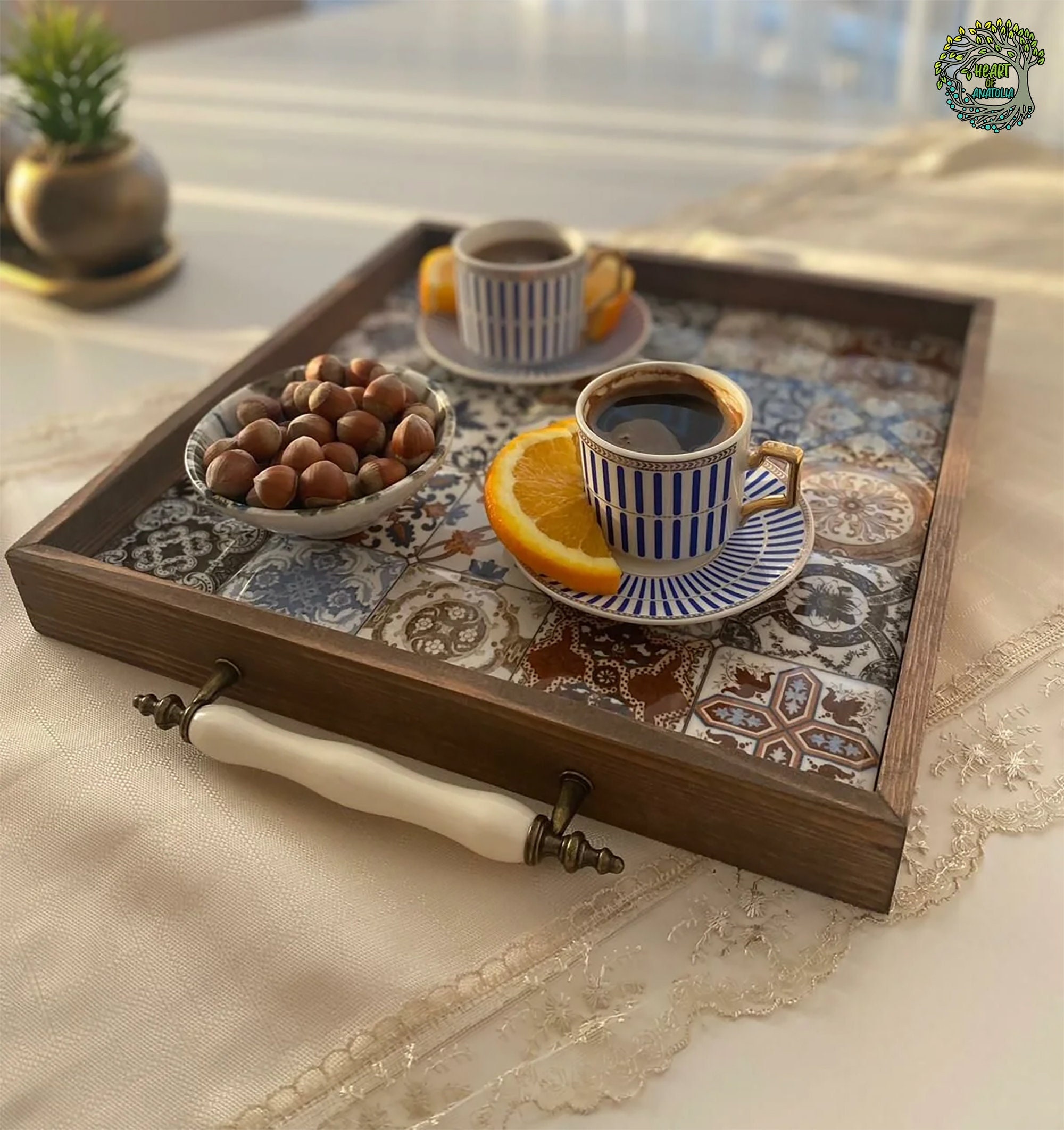 Stone coffee table tray Etsy