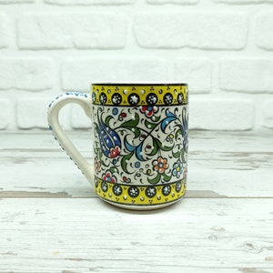 Handmade Ceramic Mug, Traditional Decorative Turkish Pottery Rustic ...