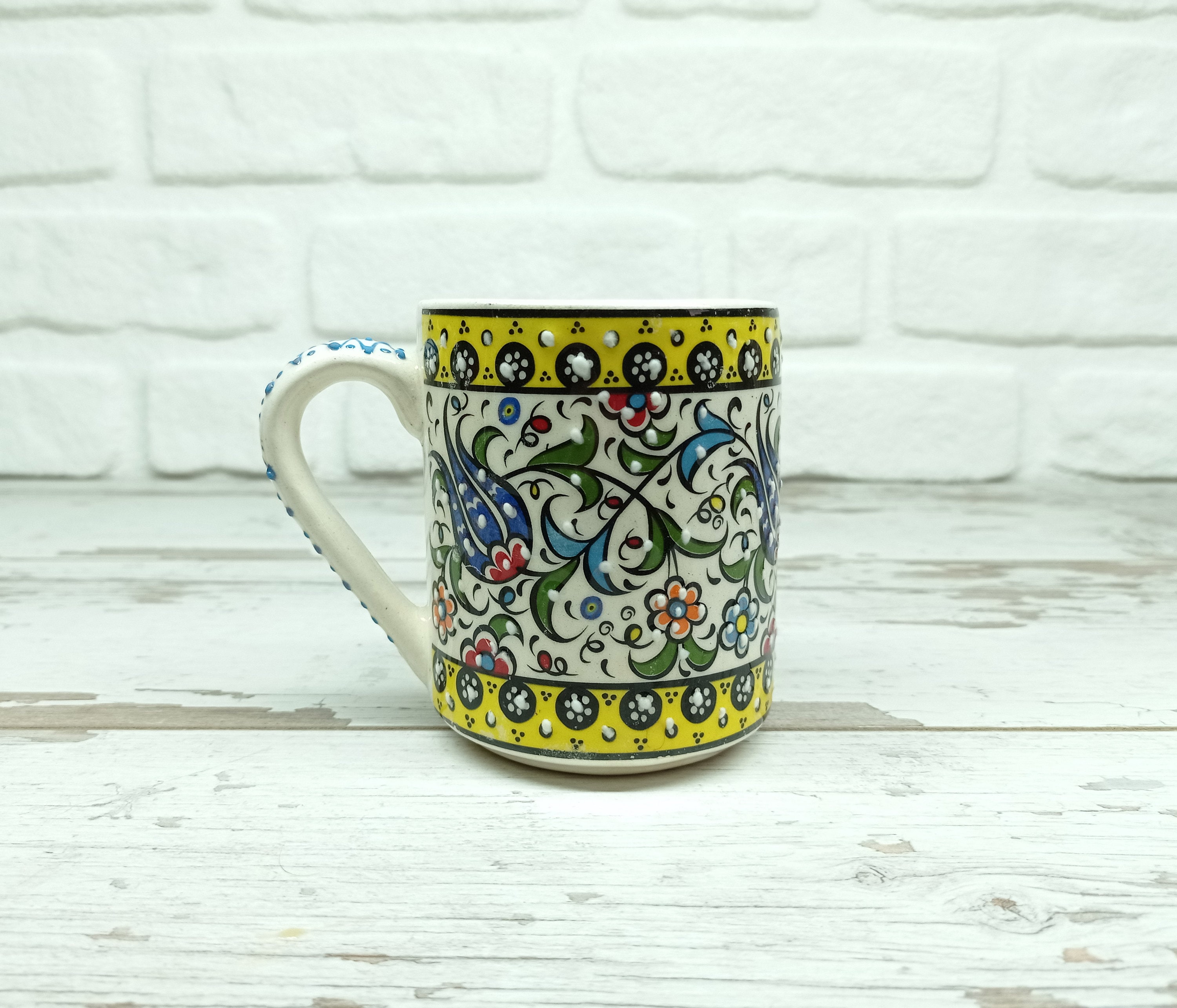 Handmade Ceramic Mug Traditional Decorative Turkish Pottery | Etsy