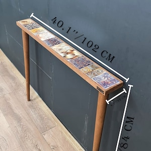 Console Table | Handmade Wood & Stone Unique Side Table | Unique ...