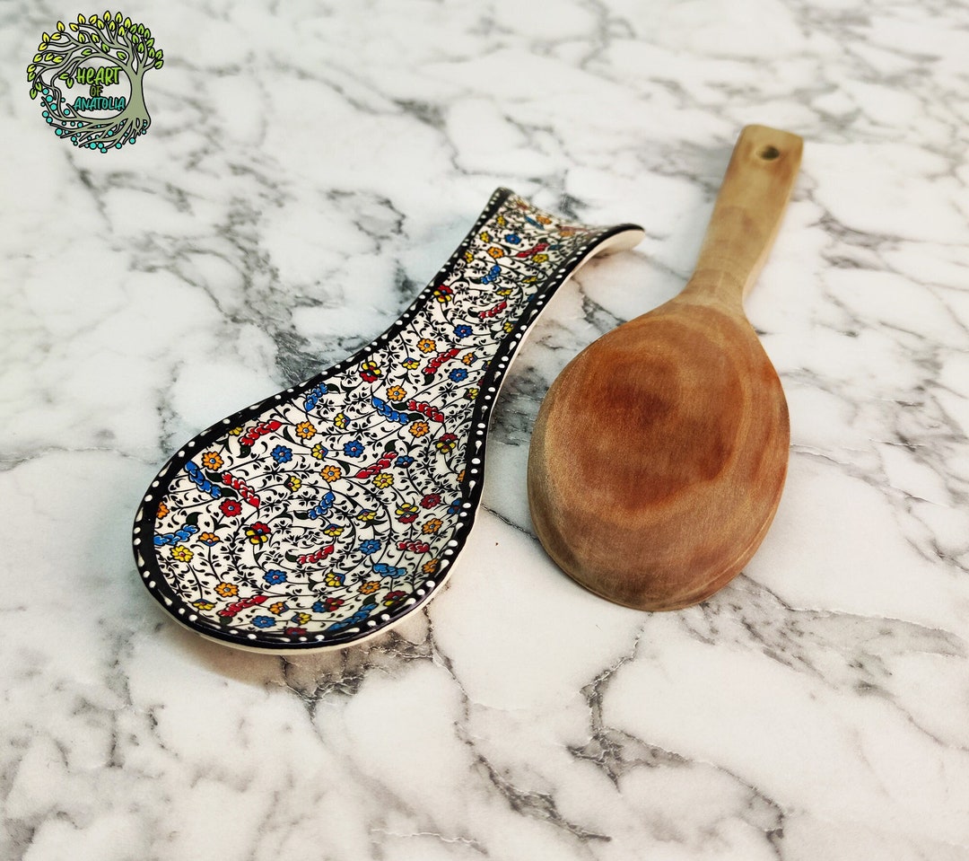 Spoon Rest Holder Kitchen Serving Utensil Holder | Turkish Handmade ...