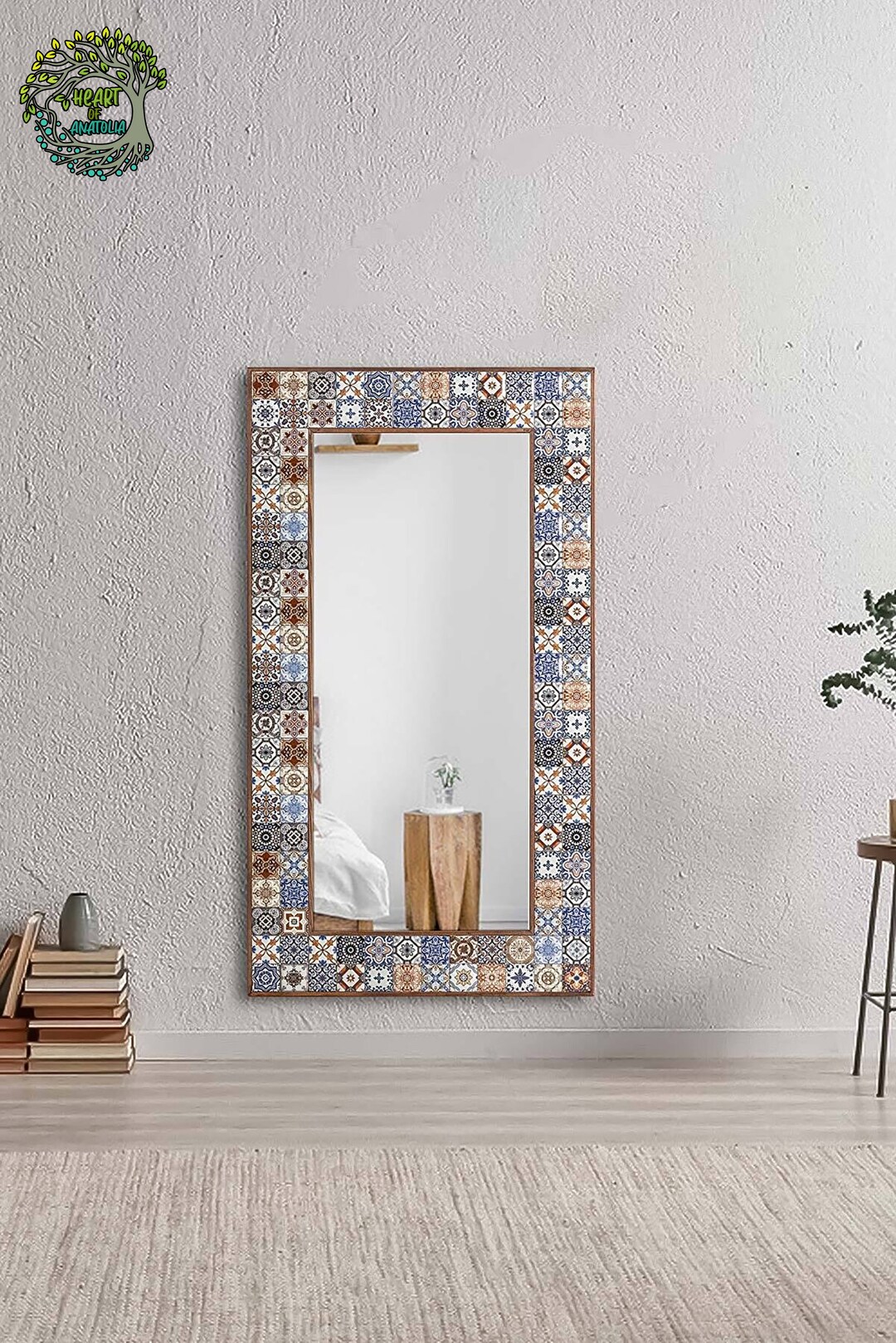 Boho Mirror | Wall Decor Mirror Art | Full Lenght Boho Mosaic Large ...