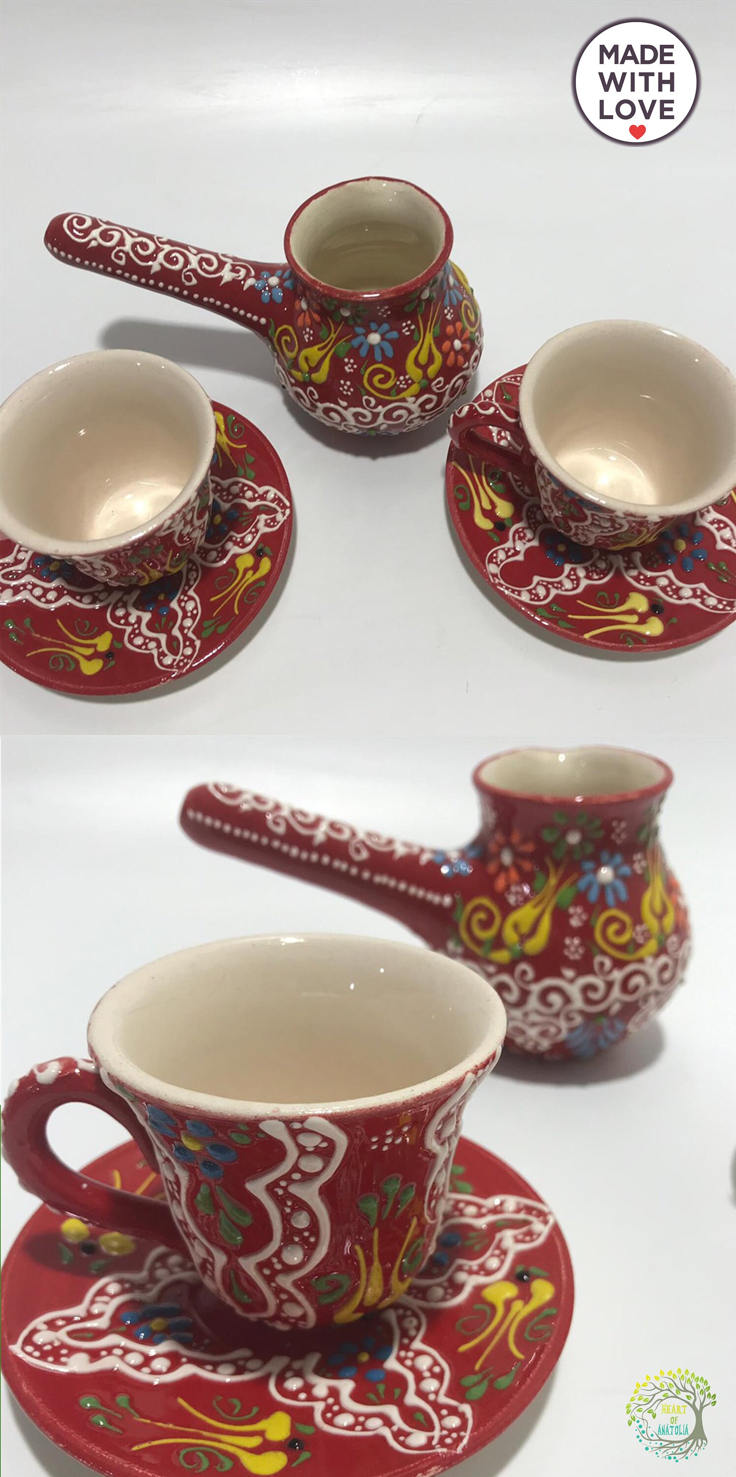 Ceramic Mug Set & Coffee Pot Turkish Coffee Espresso Cup | Etsy