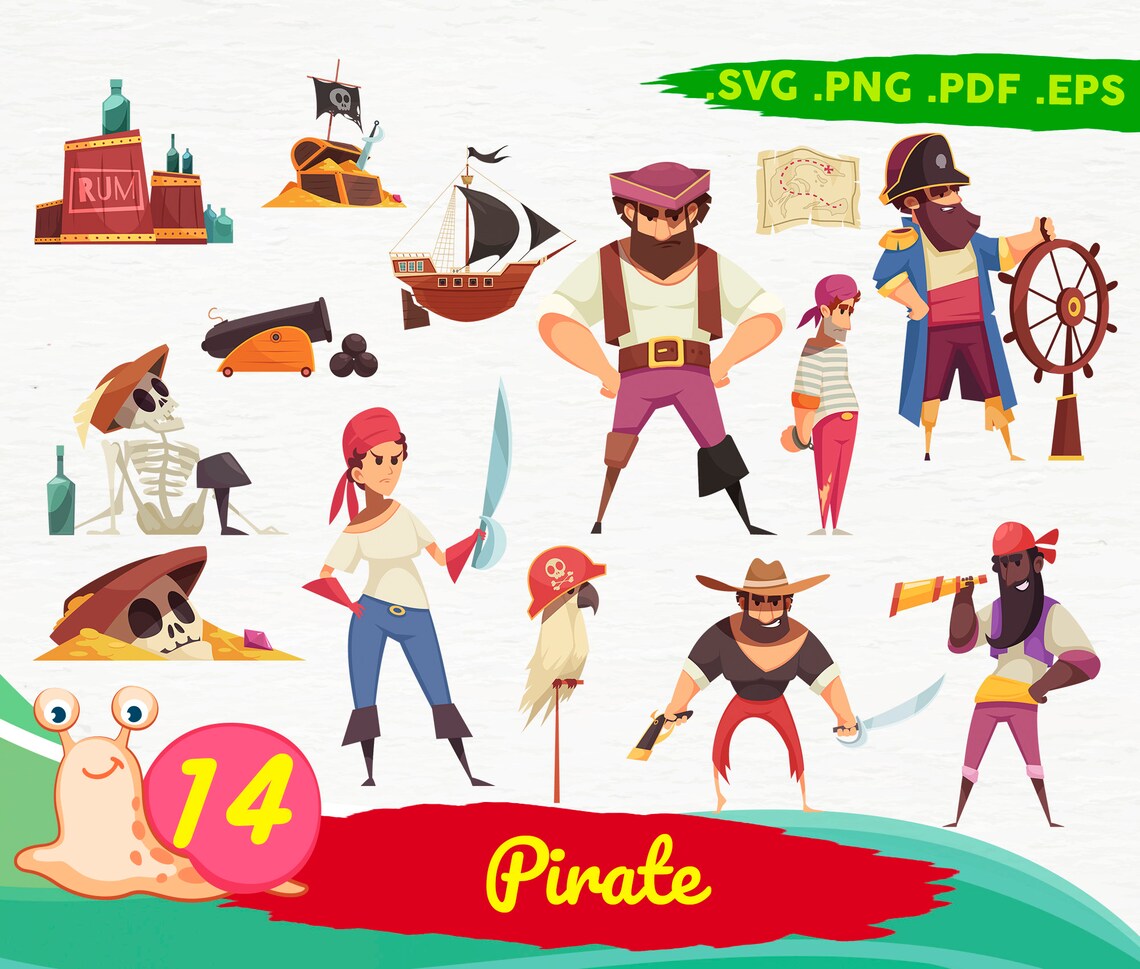 Pirate SVG Bundle, Pirate Dxf, Pirate Png, Pirate Eps, Pirate Ship Svg ...