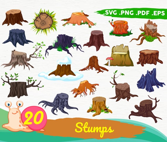 Stumps Svgcartoon Timber SVG Wood Log and Trunk Png Stump - Etsy Finland