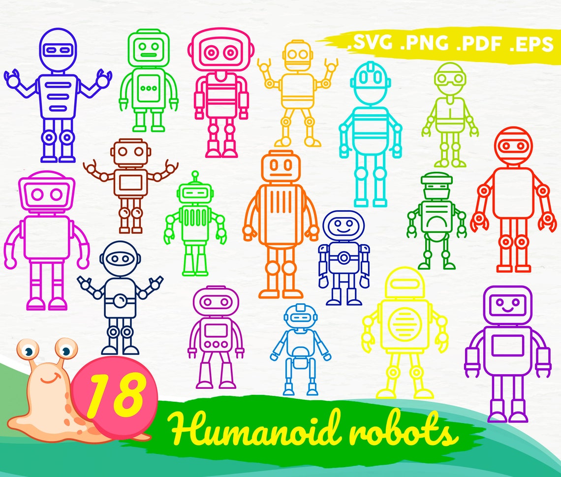 ROBOT SVG Bundle,robots SVG Cut Files,printable,robots Clipart,design Pack Files,robots Prints ...