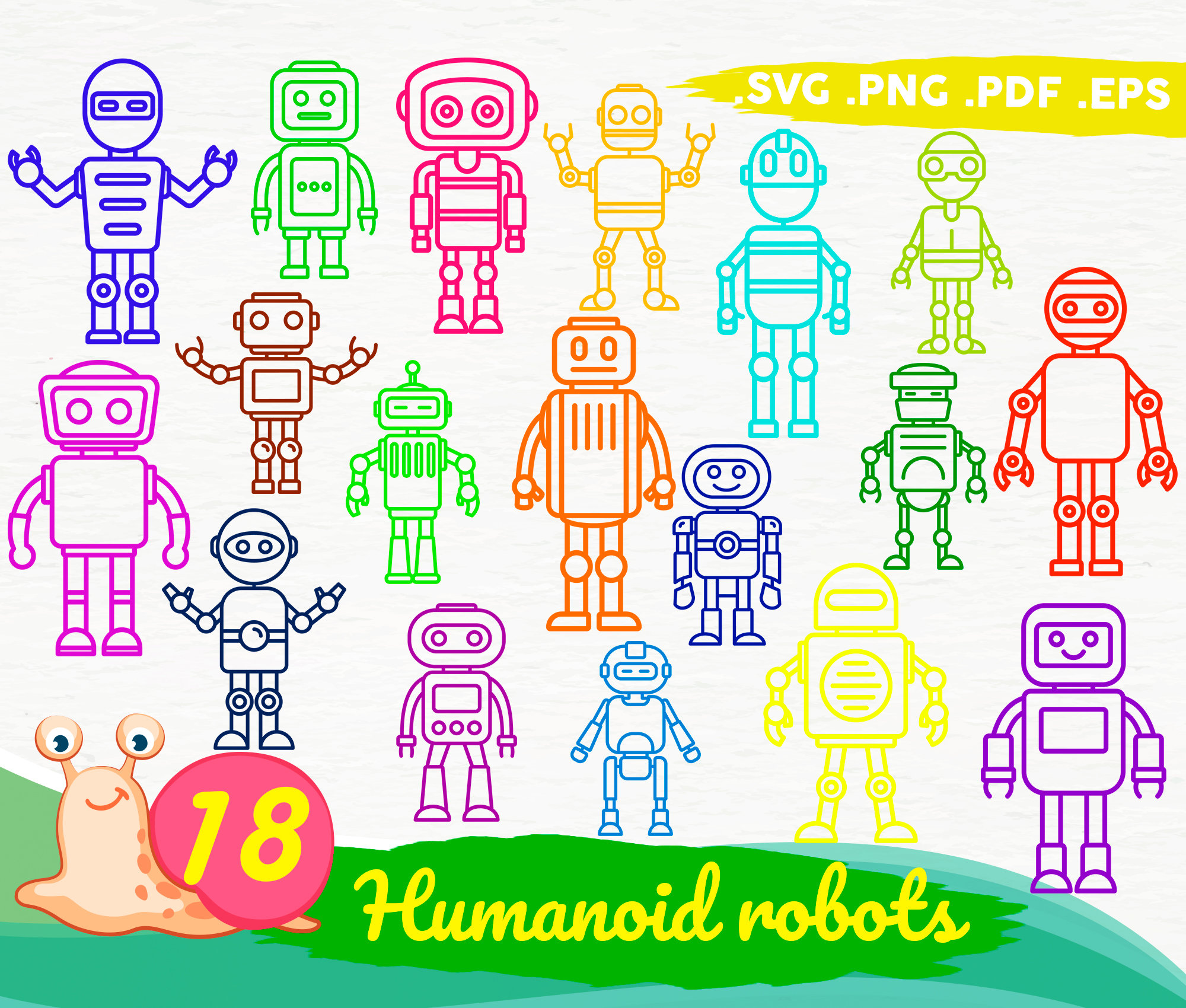 ROBOT SVG Bundle,robots SVG Cut Files,printable,robots Clipart,design Pack Files,robots Prints ...