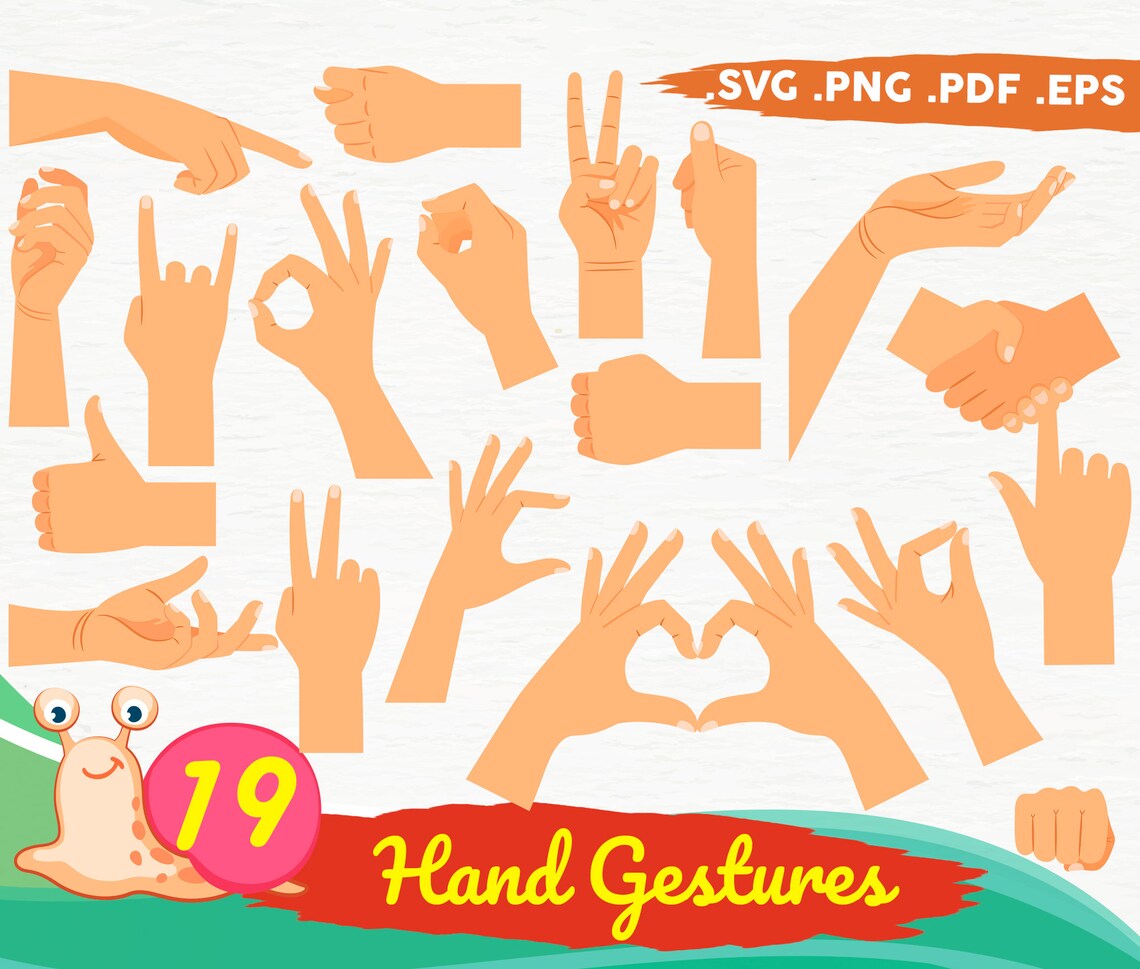 Hand Gestures Svg Hands Up Hand Signals Svg Thumb Svg Hand - Etsy