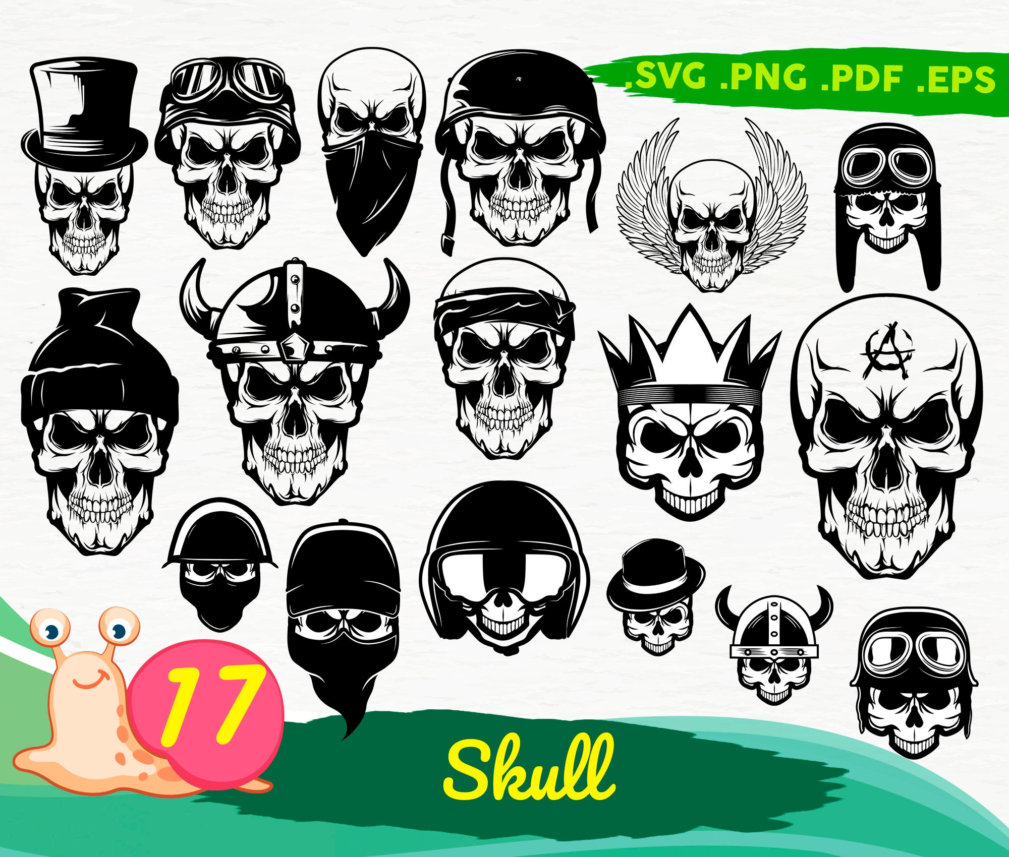 Skull SVG Skull Clipart Skull Cut Files for Silhouette - Etsy