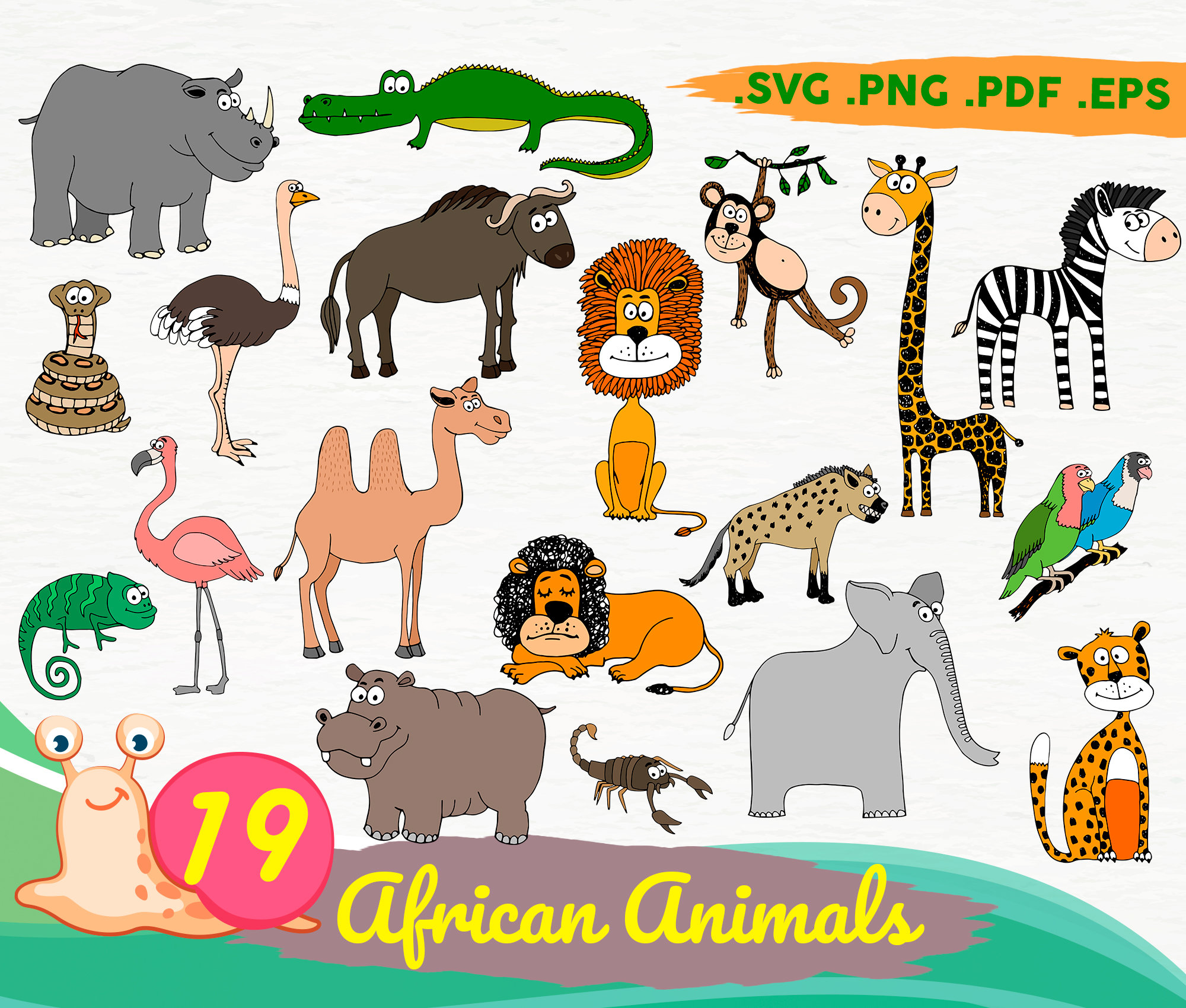 African Animal SVG, African Animal Silhouette,animal Bundle Svg,african ...
