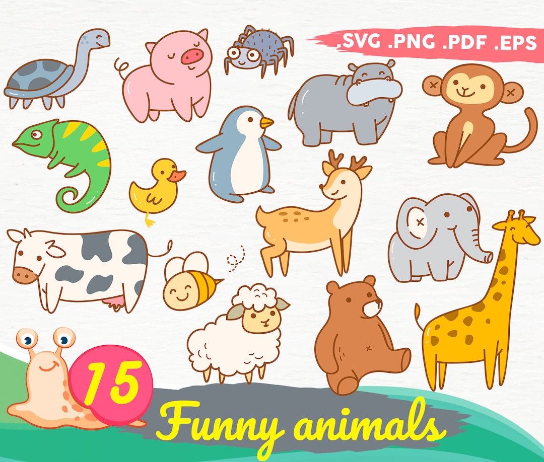 Funny Animals Svg, Animals Svg, Woodland Animal SVG, Safari Animal Clip ...