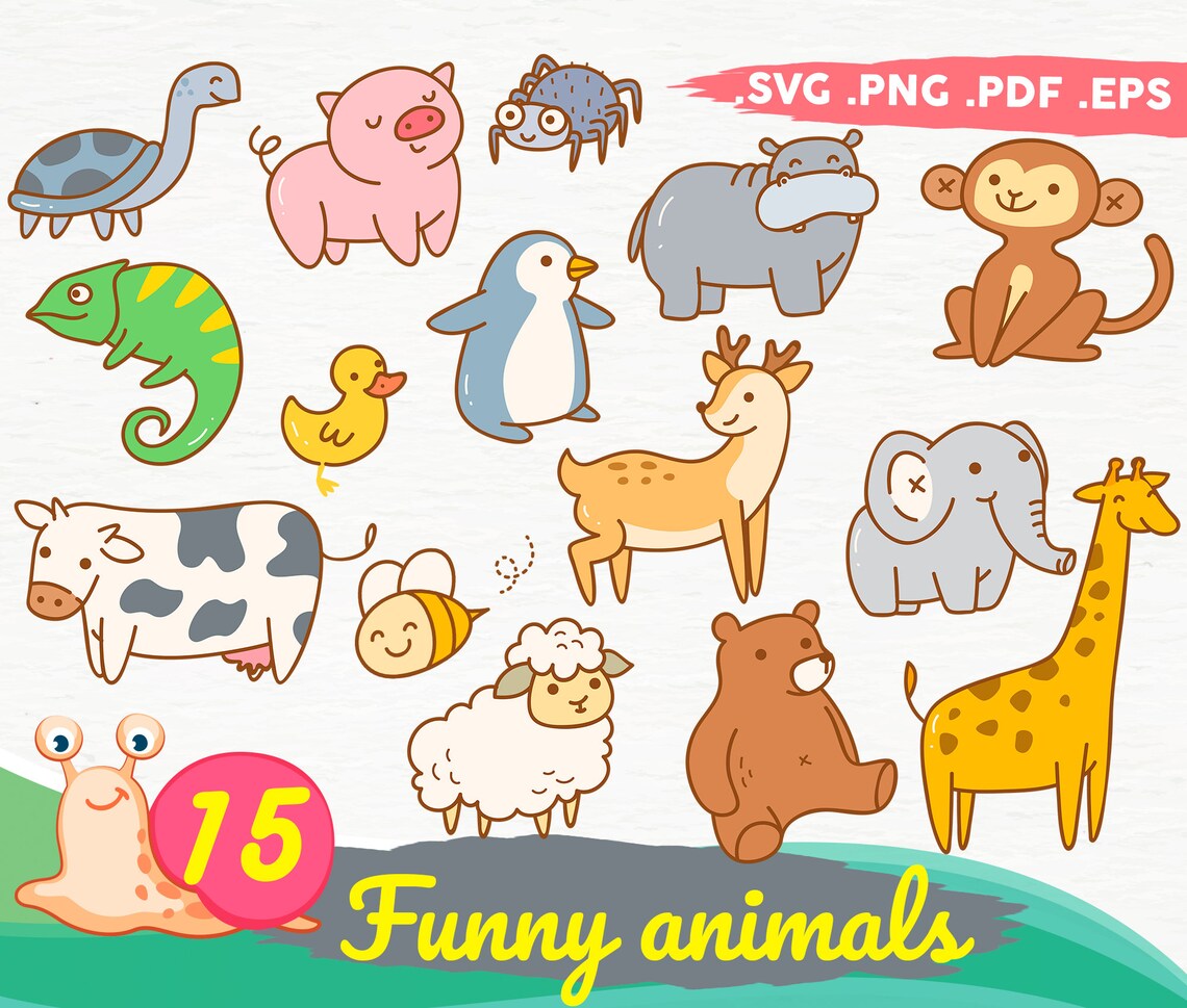 Funny Animals Svg Animals Svg Woodland Animal SVG Safari - Etsy