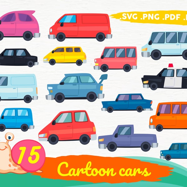 Cartoon Car Svg - Etsy