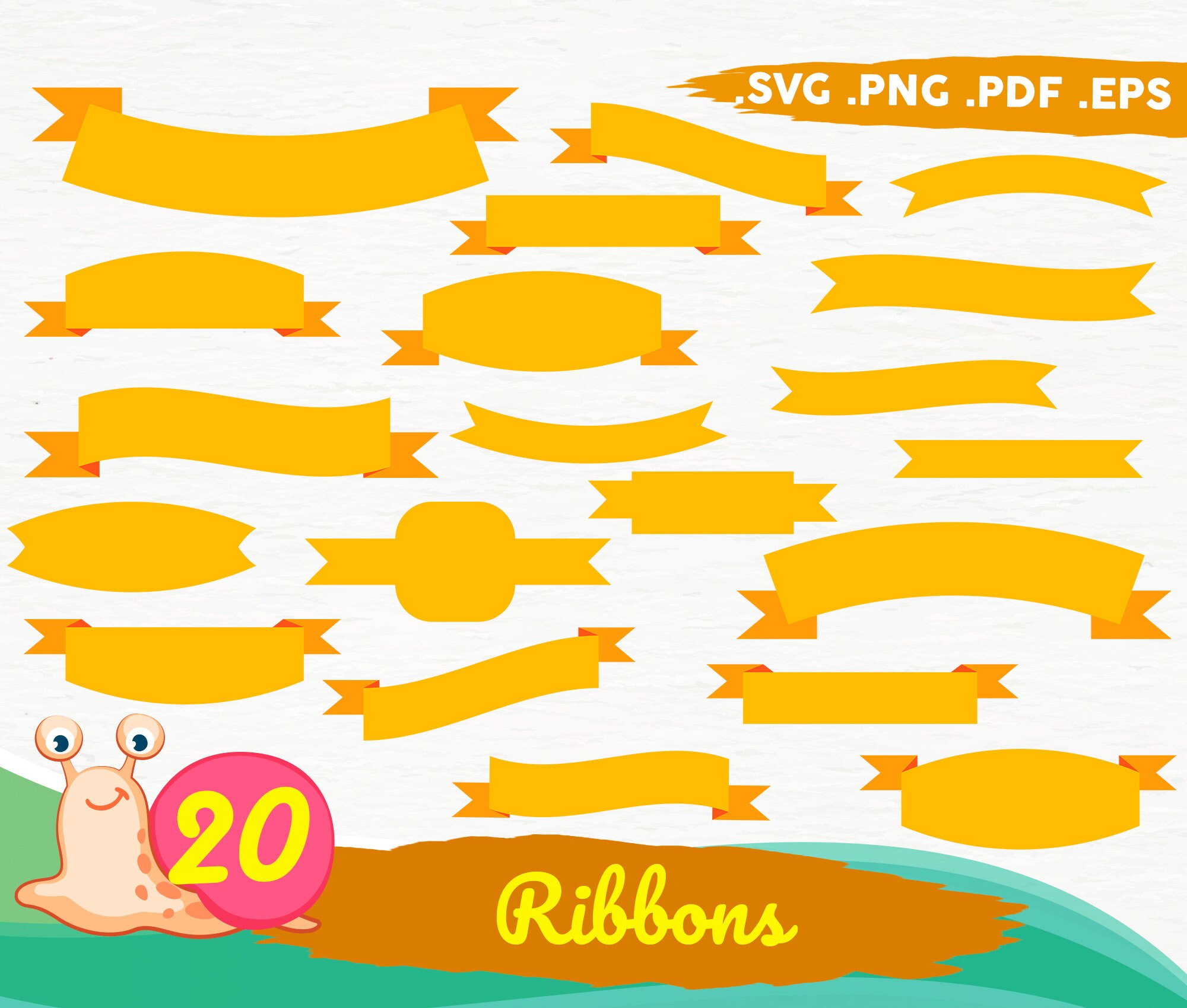 Ribbons Svg, Ribbons Print File, Golden Ribbons, Ribbons Vector ...