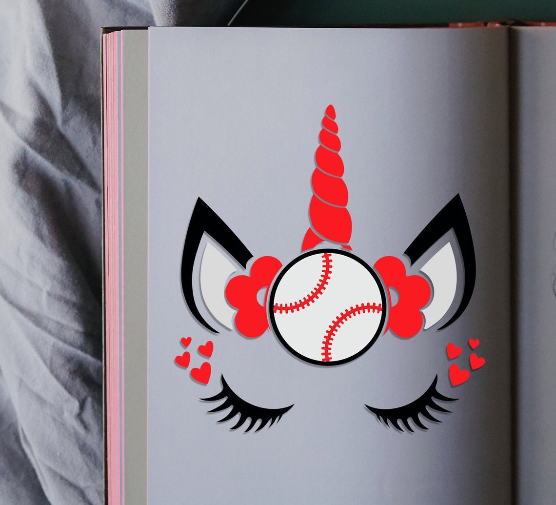 Baseball Unicorn Svg, Baseball Svg, Unicorn Face Svg, Girl Baseball Svg ...