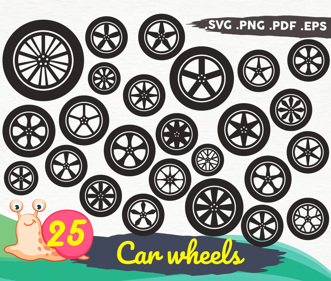 Wheel Svg,car Wheel Svg, Tyre, Silhouette Svg,cricut Svg,tyre Wheels ...