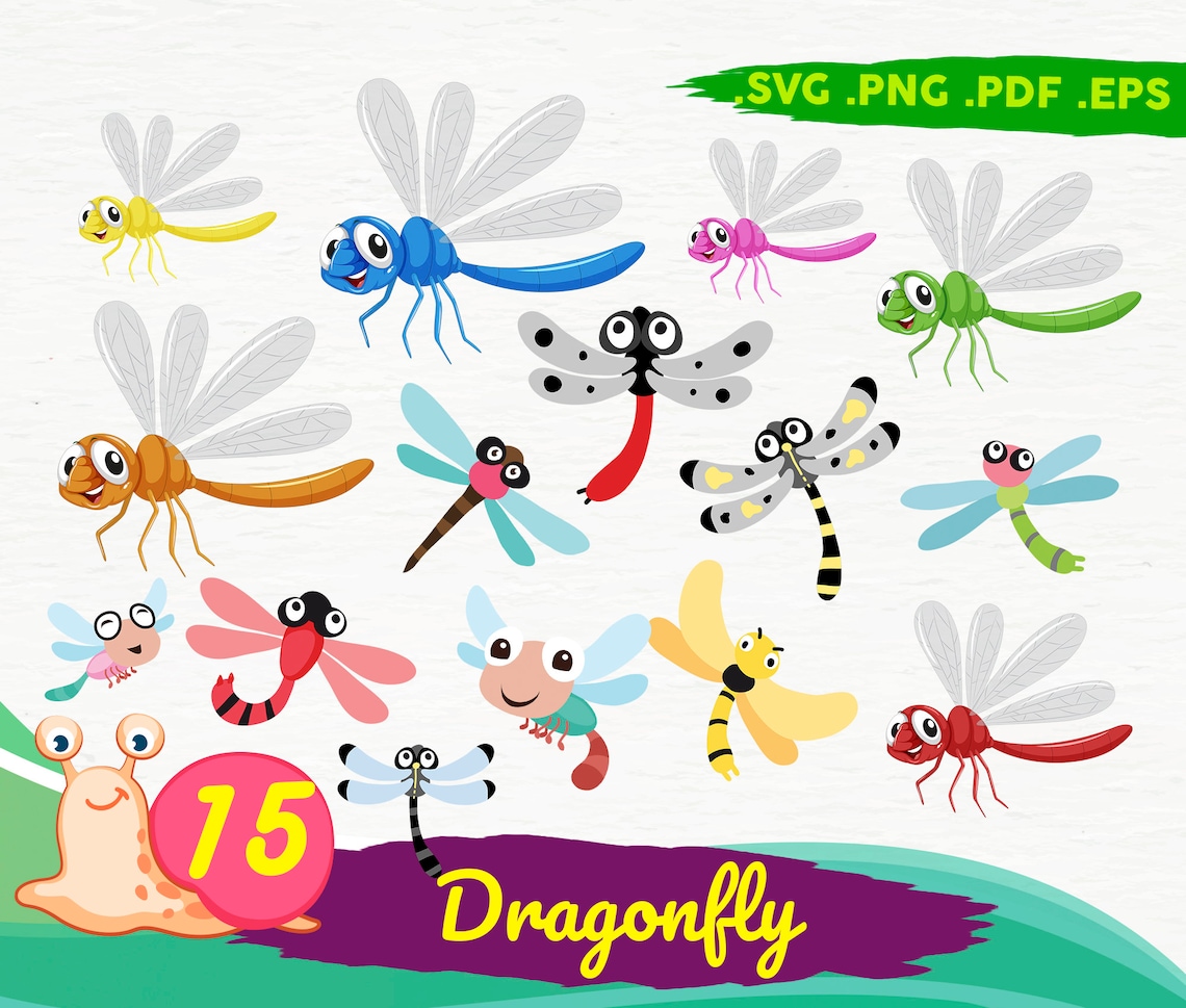 Dragonfly SVG Bundle, Dragonfly Dxf, Dragonfly Png, Dragonfly Eps ...