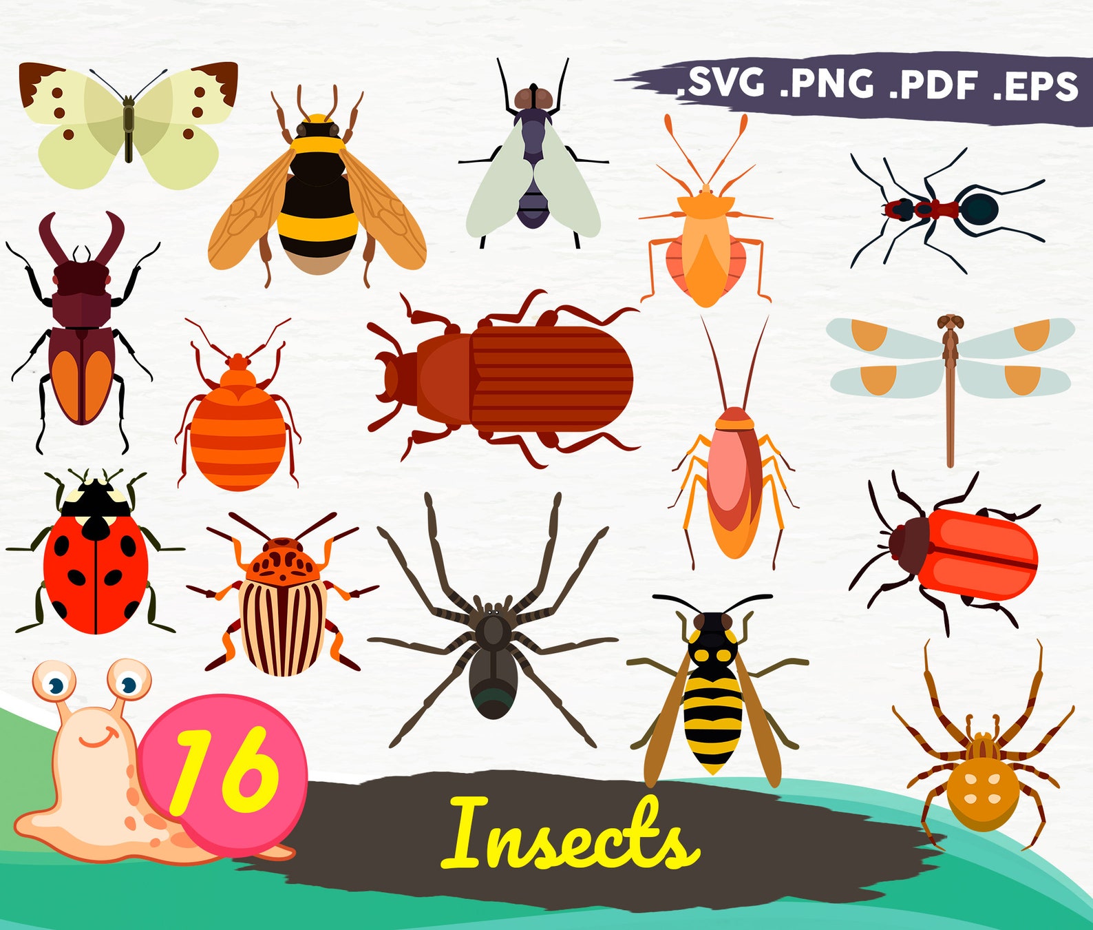 INSECT SVG, Butterfly Svg, Insect Clipart, Dragonfly Svg, Bug Svg ...