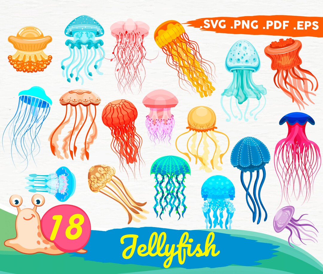 JELLYFISH SVG Bundle,jellyfish Cricut,jellyfish Silhouette, Jellyfish ...
