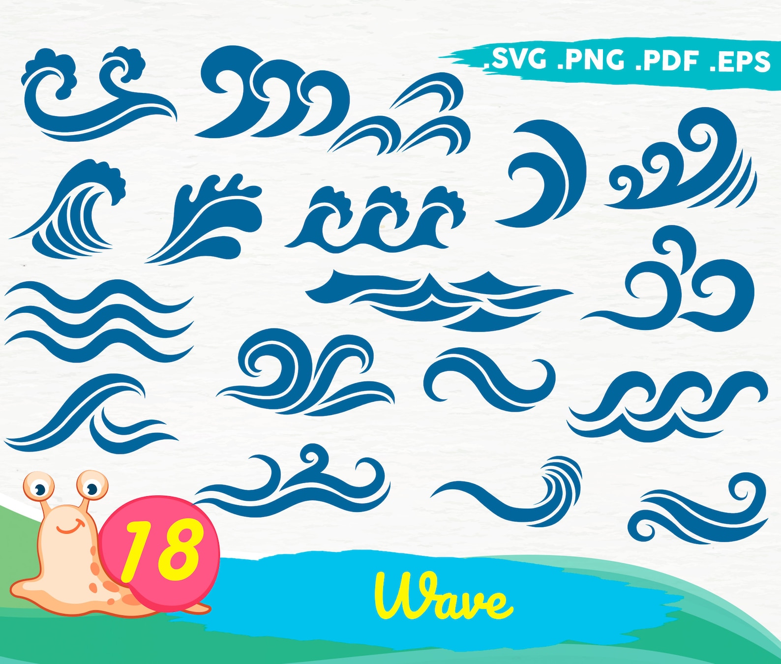 Wave Svg, Wave Svg Bundle, Wave Cut File, Wave, Wave Clipart,wave ...