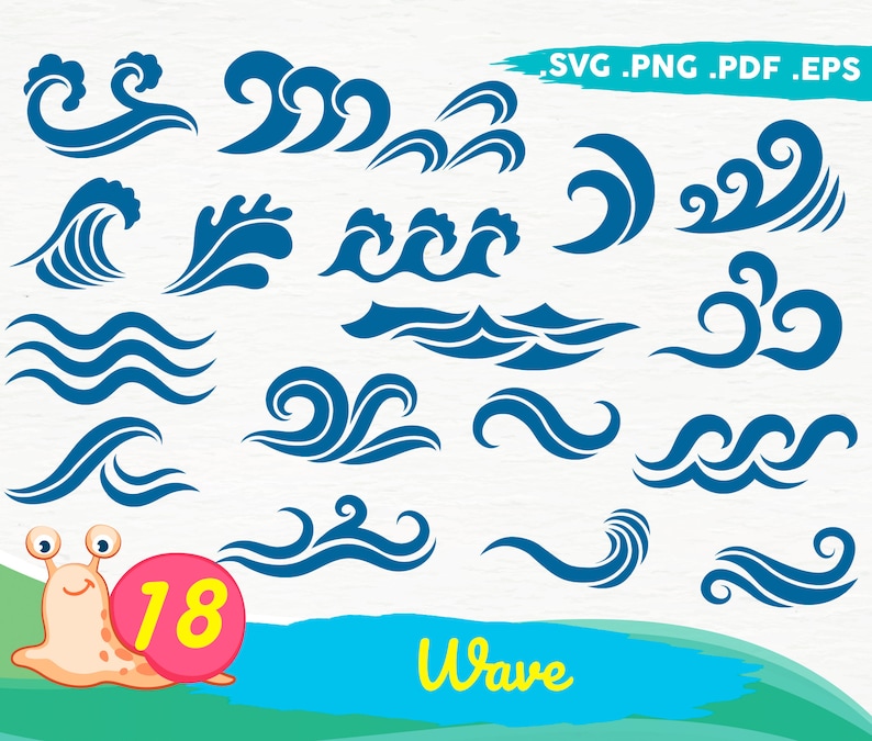 Wave Svg, Wave Svg Bundle, Wave Cut File, Wave, Wave Clipart,wave ...