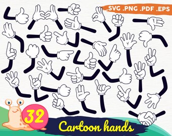 Cartoon Hand Svg | Etsy