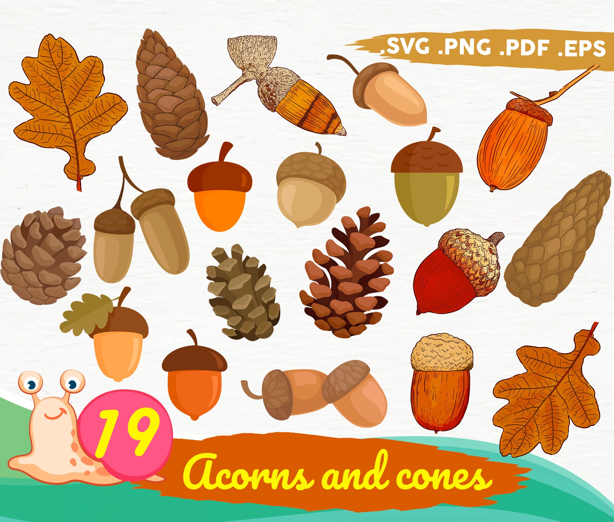 Acorn SVG Bundle, Acorn SVG, Acorn Clipart, Acorn Cut Files for ...