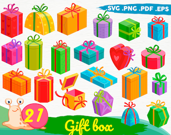 Presents Svg Bundle Gifts Svg Png Dxf Gift Box Clipart - Etsy
