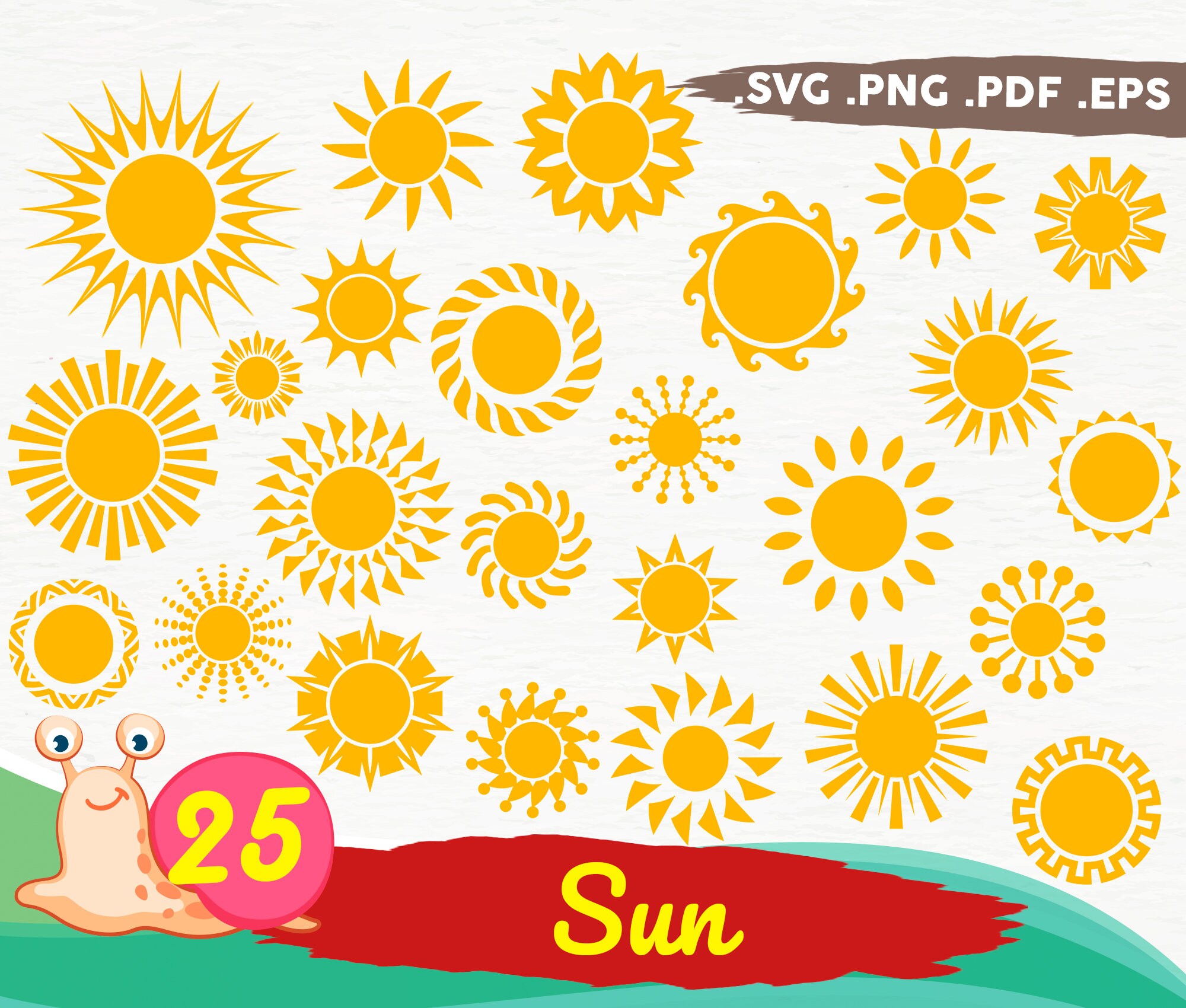 Sun Svg, Sun Clipart, Cute Sun Svg File, Sun Face Svg, Sun Vector, Sun ...