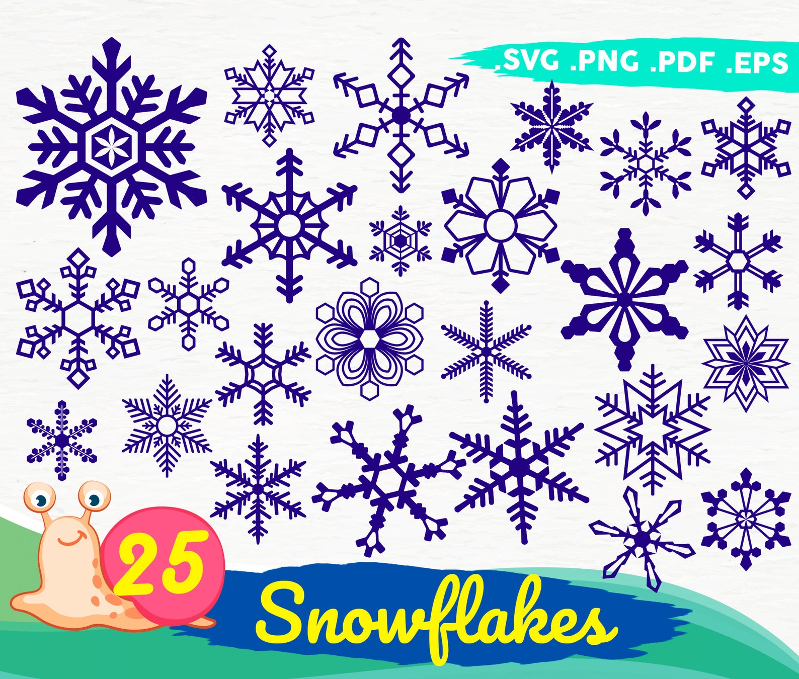 SNOWFLAKE BUNDLE Svg,snowflake Svg, Snowflakes Svg, Winter Svg ...