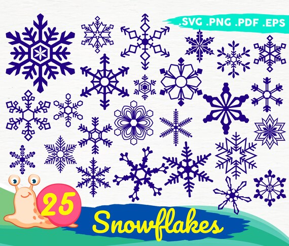 SNOWFLAKE BUNDLE Svgsnowflake Svg Snowflakes Svg Winter | Etsy