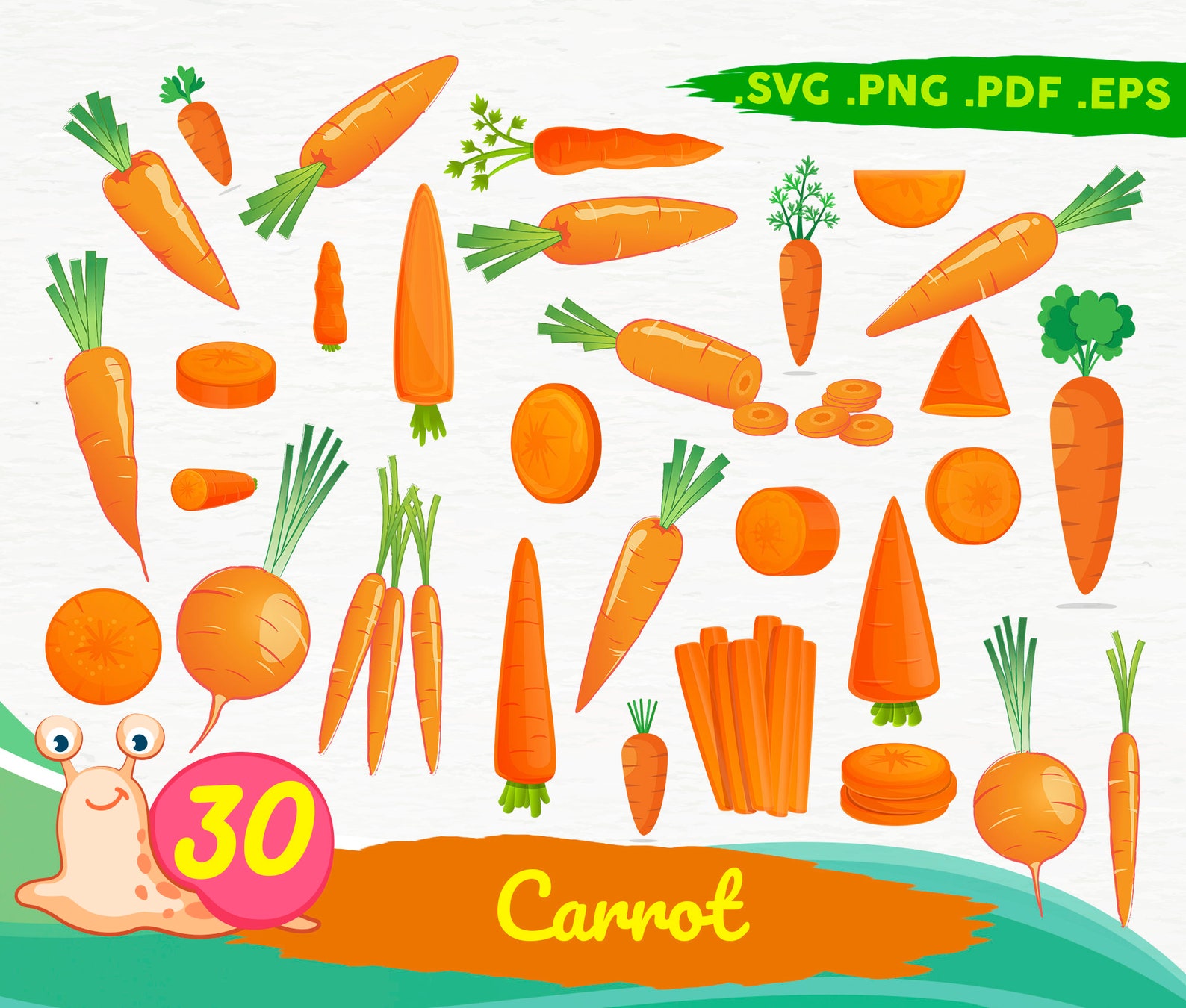 Carrot SVG Bundle, Carrot SVG, Carrot Clipart, Carrot Print File ...