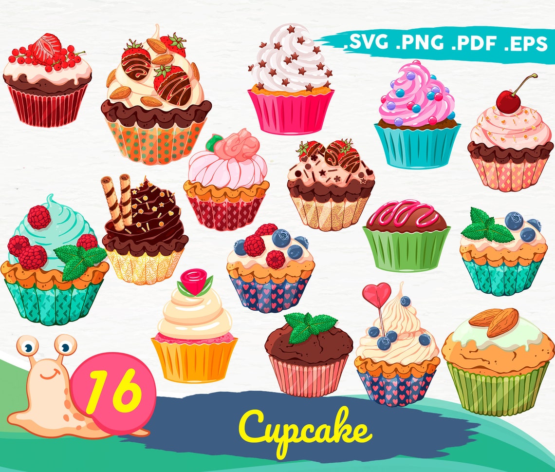 Cupcake Svgcupcake Bundle Svgcupcake Svgcupcake - Etsy
