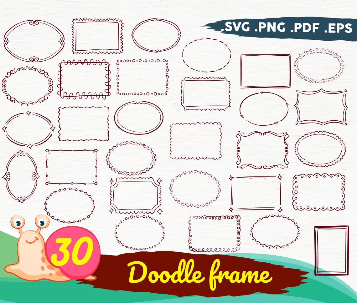 Circle Frame Svg, Wreath Svg,frame Svg,doodle Frame Svg,hand Drawn ...
