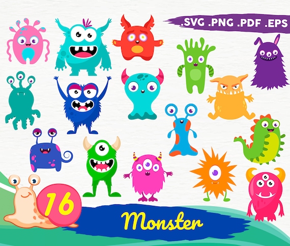 Monster SVG cute Monster SVG Monster Svg cute Monster SVG | Etsy