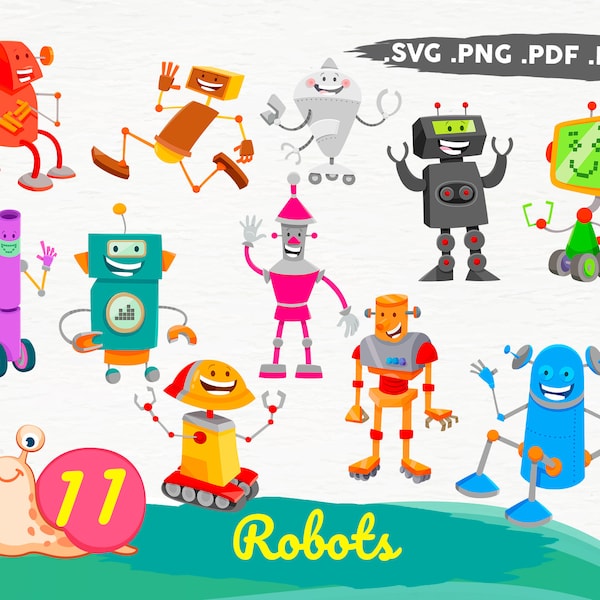 Robot Clipart - Etsy