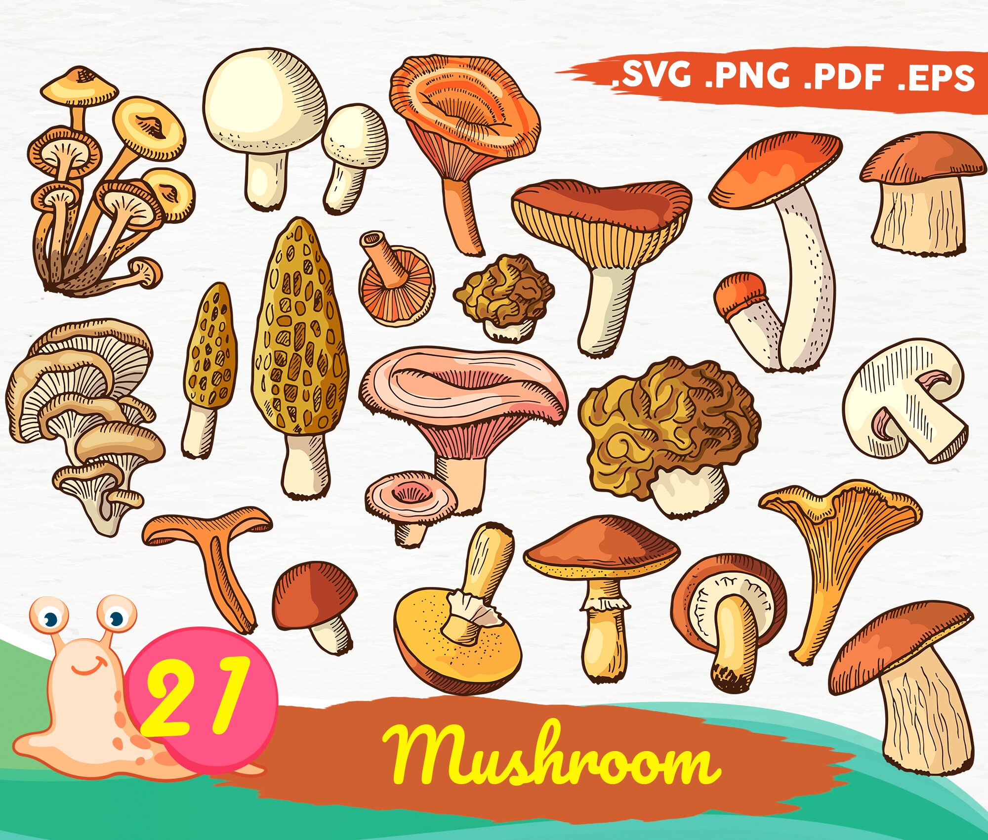 Mushrooms Svg,mushrooms Clipart Collection, Mushrooms SVG Bundle ...