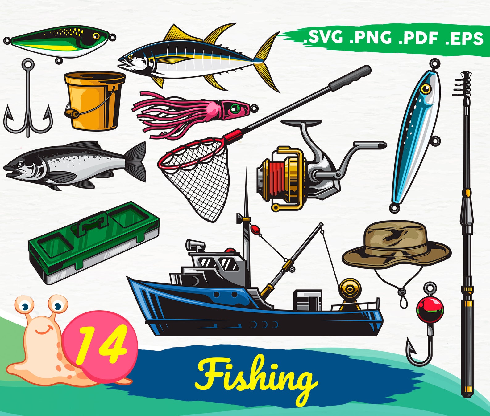Fishing Bundle Svg, Fishing Svg, Fish Svg, Fisherman Svg, Fishing Pole ...