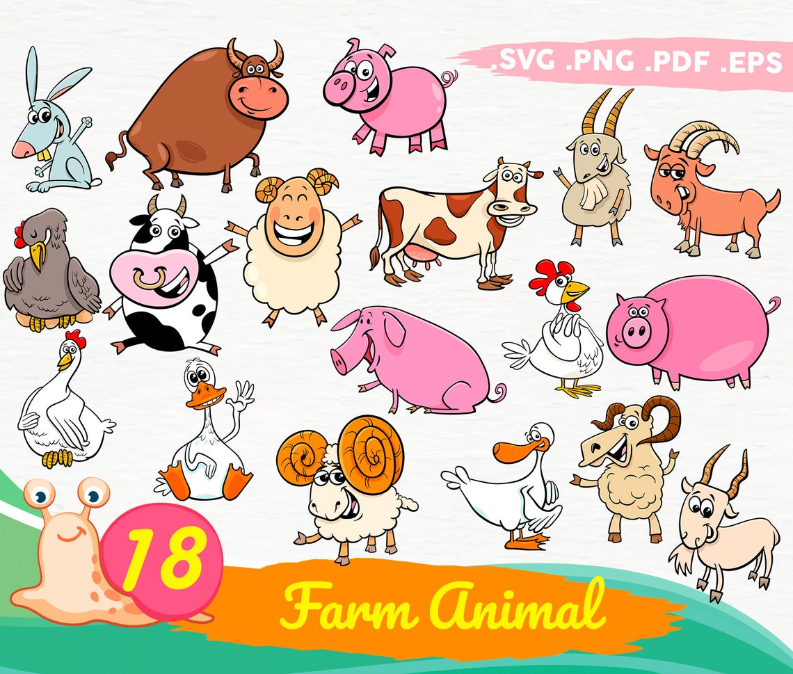 Farm Animal Svg Farm Animal SVG Farm Animal Clip Art Farm - Etsy