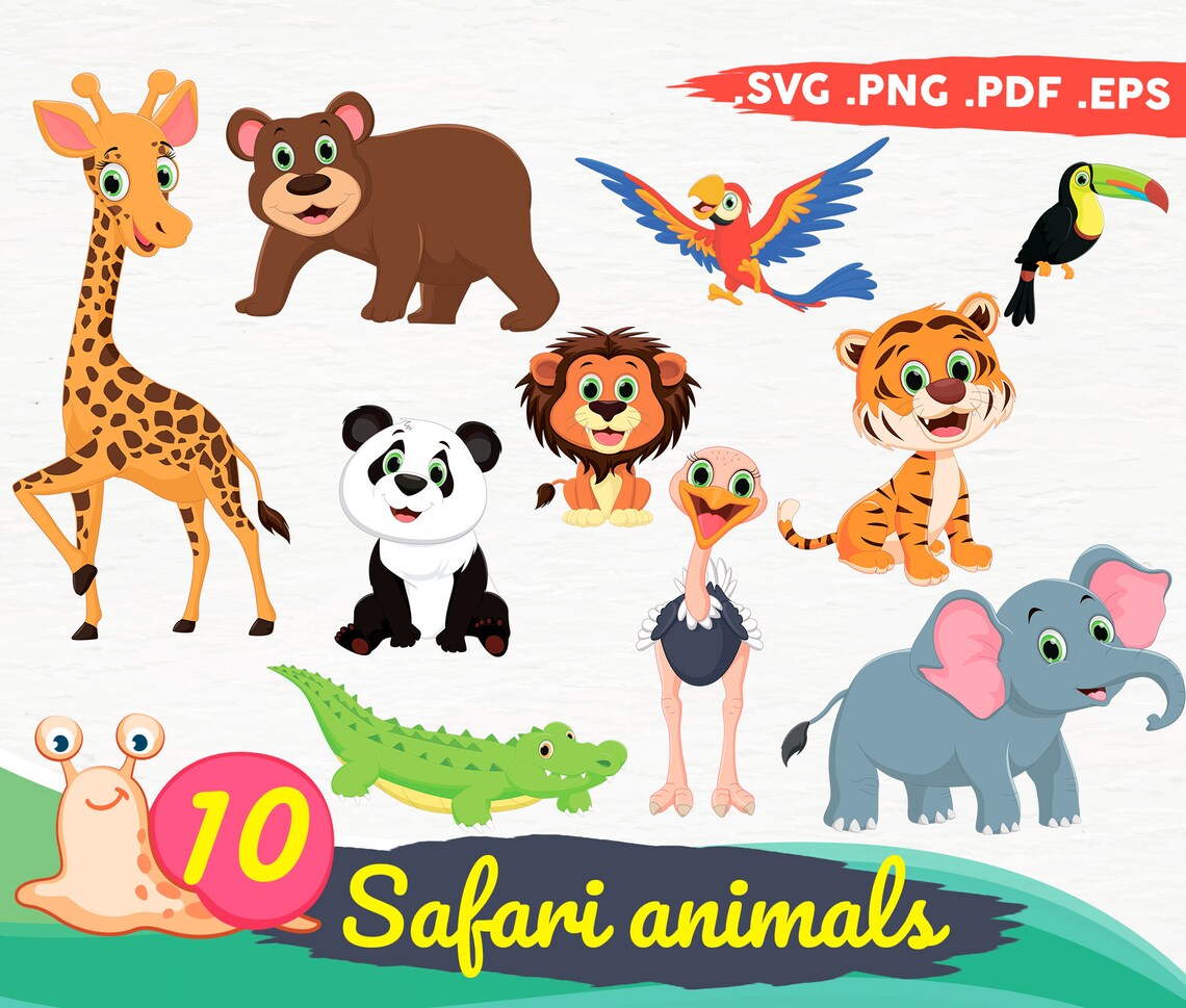 Safari Animals Svg,animal SVG, Safari Animals SVG, Jungle Animals SVG ...