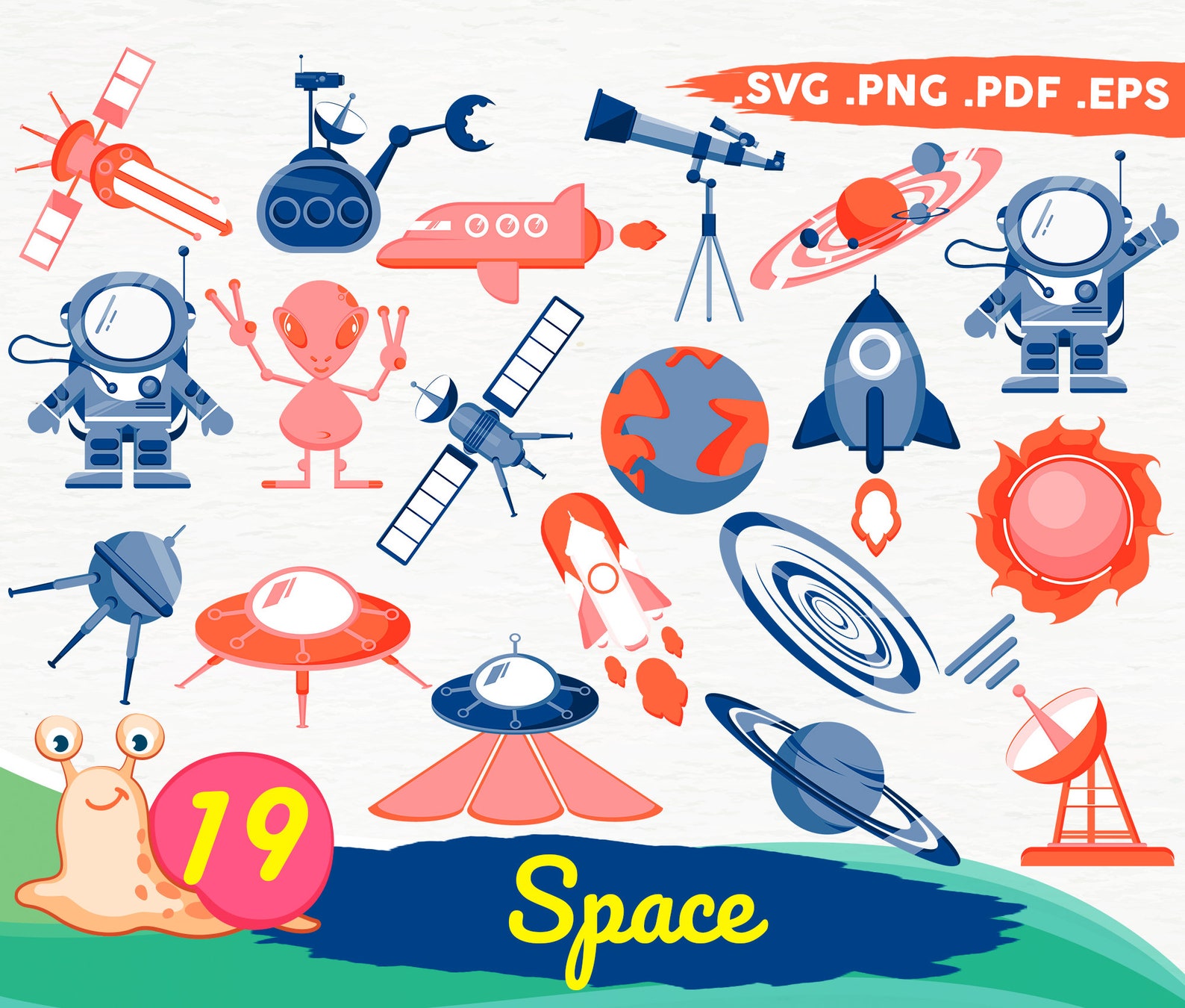 Space Clipart Svg Bundle Outer Space Clipart UFO Svg - Etsy