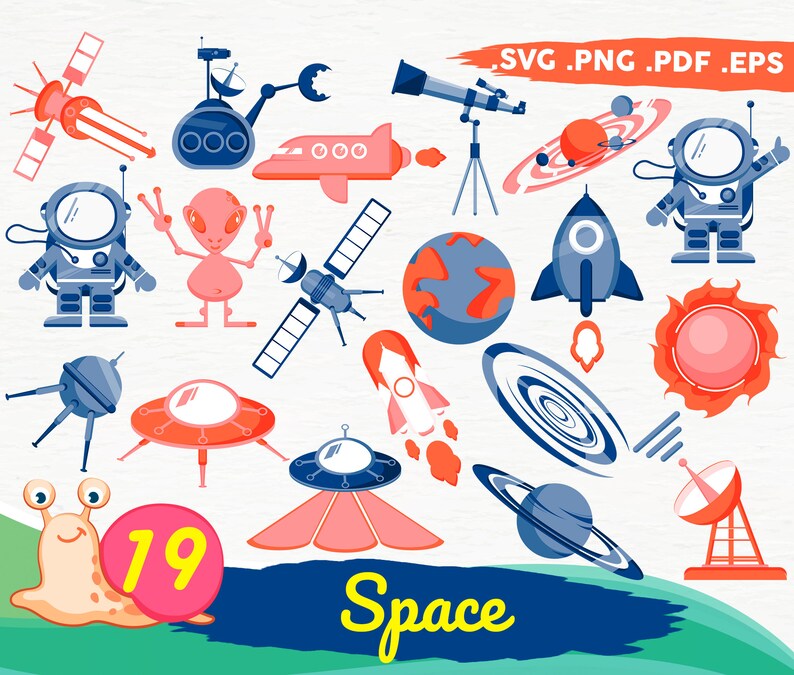 Space Clipart Svg Bundle Outer Space Clipart UFO Svg - Etsy