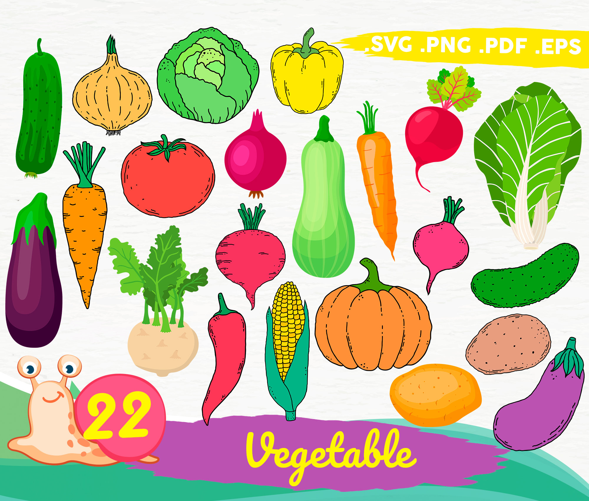 Vegetables SVG Bundle, Vegetables SVG, Clipart, Vegetables Files ...