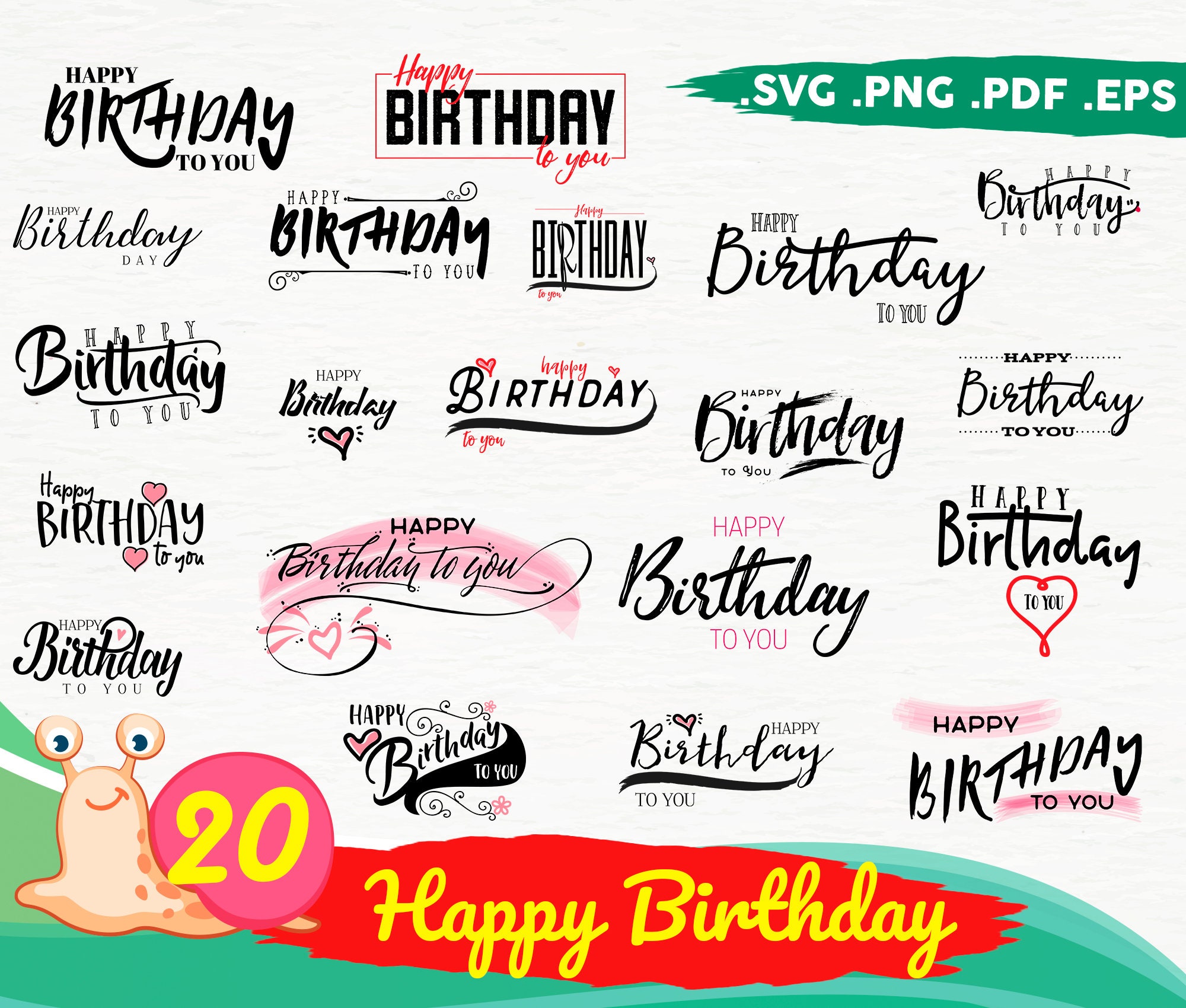 Happy Birthday SVG Files, Happy Birthday SVG Bundle, Happy Birthday ...