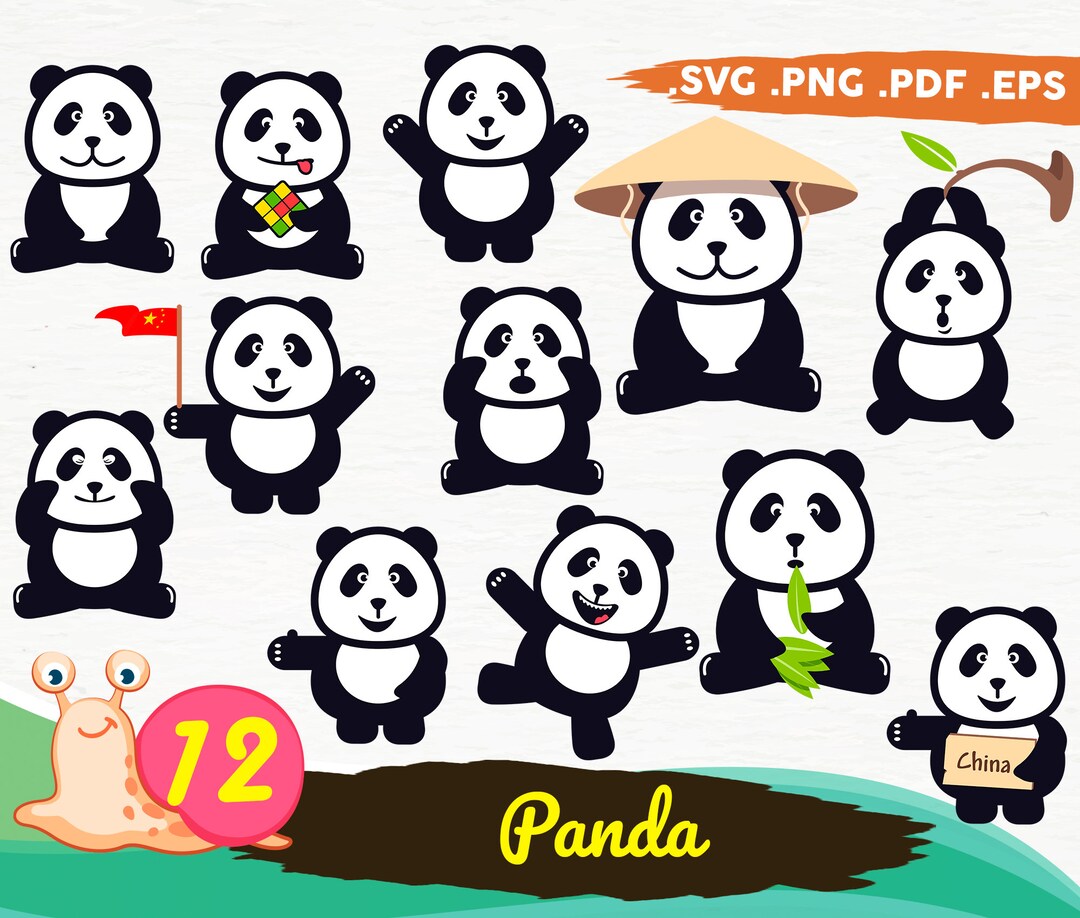 Panda SVG Bundle, Panda Bear Svg, Panda Design, Panda Png, Panda Eps ...